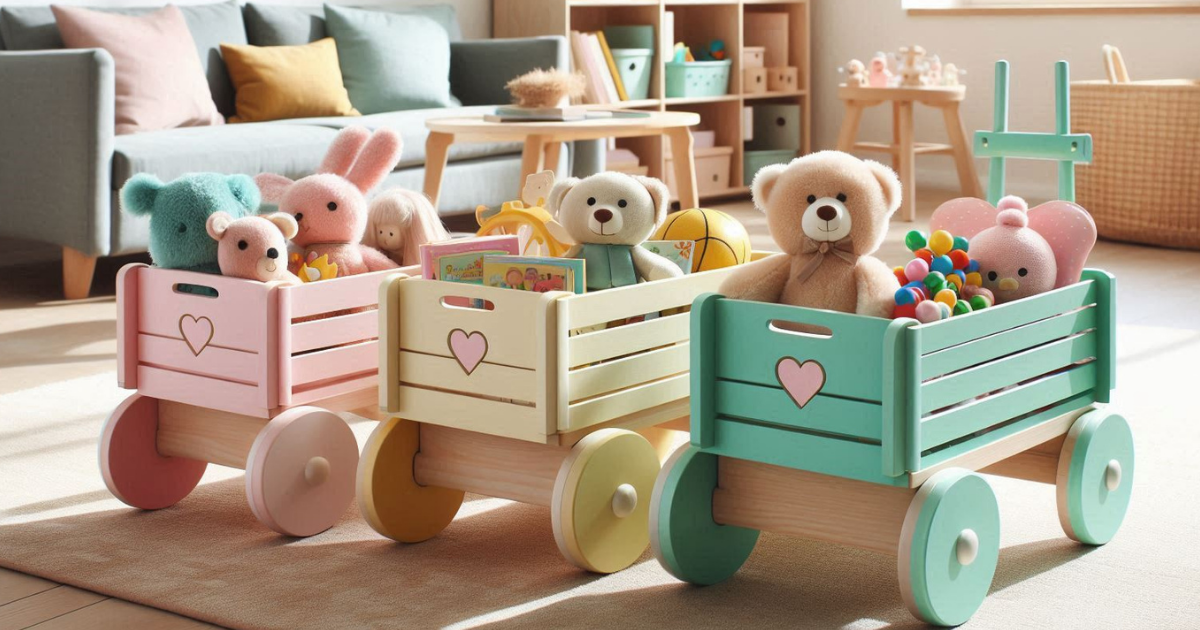 15 Adorable Wooden Wagon Design Ideas That Kids Will Love