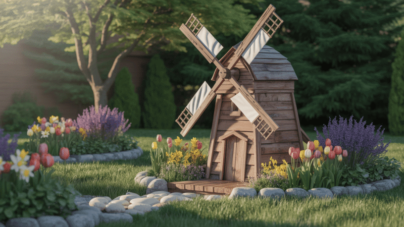 How to Build a Dutch-Style DIY Wooden Windmill (With Free Templates)