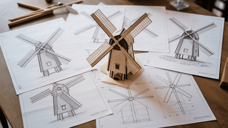 How to Build a Dutch-Style DIY Wooden Windmill (With Free Templates)