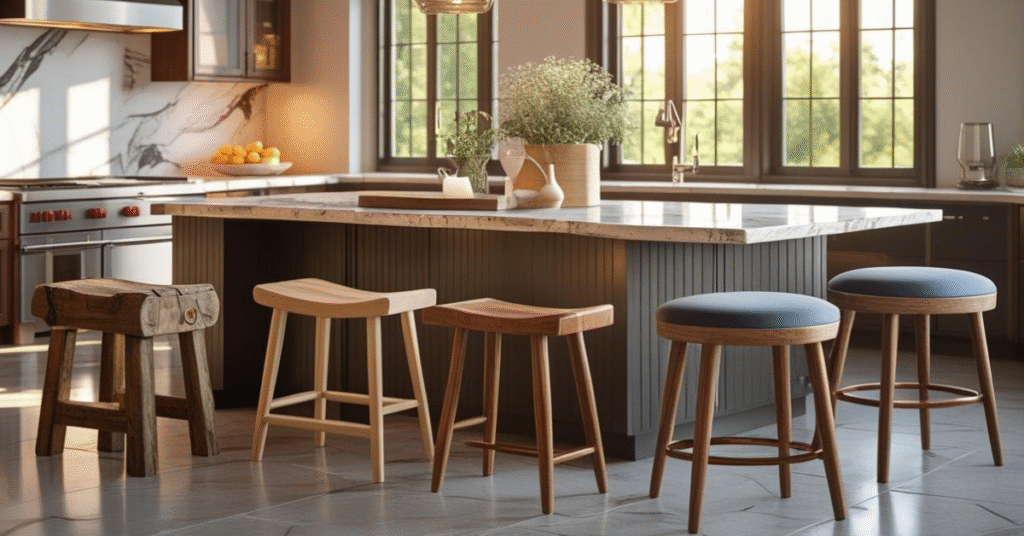 12 Wood Stool Designs for Kitchen Island: Counter Height DIY Projects ...